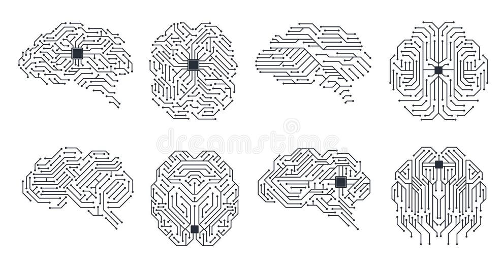 Electronic Human Brain Thinking Stock Illustrations – 2,448 Electronic ...