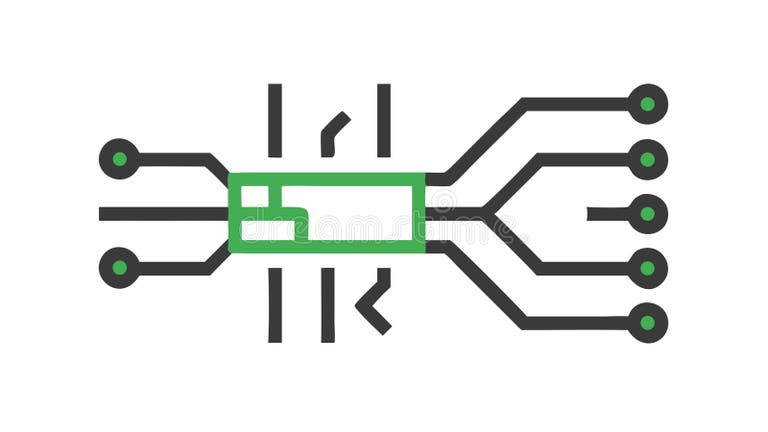Circuit Board Branching Paths Icon, Digital Logic, Electronic Routes ...