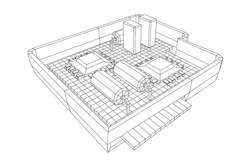 PC Components. CPU GPU Motherboard Cooler, SSD and Hand Drawn Memory ...