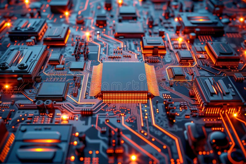 Circuit Board for Central Computer Digital Technology Stock Photo ...