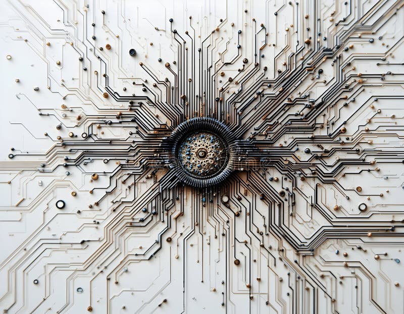 Circuit Board with Central Element Electronic Network Connection Design ...