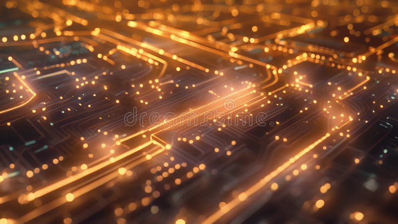 A Circuit Board with a Chaotic Arrangement of Pathways Resembling the ...