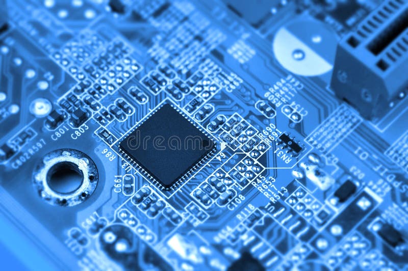 Blue electronic circuit stock photo. Image of graphic - 10186508
