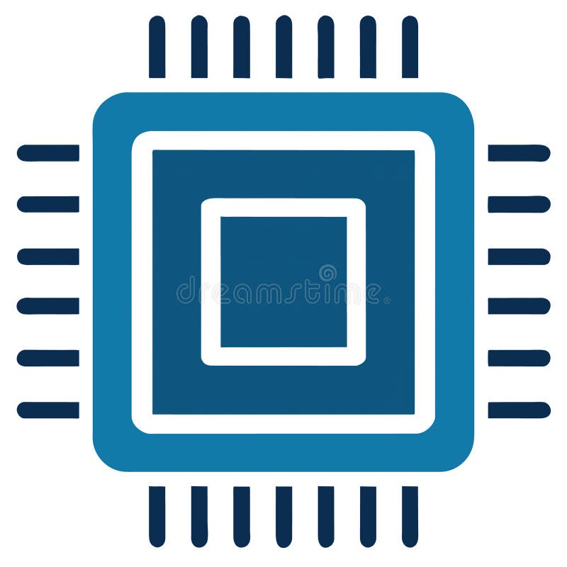 Circuit Board Chip Computer Processor Microchip Vector Icon Stock