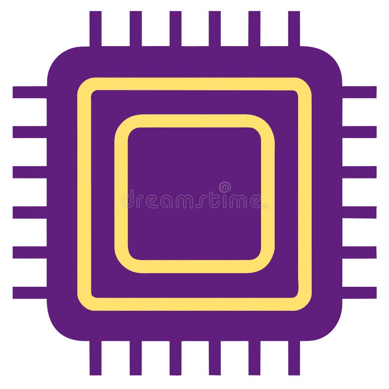 Circuit Board, Chip, Computer Processor, Microchip Vector Icon Stock Illustration - Illustration ...