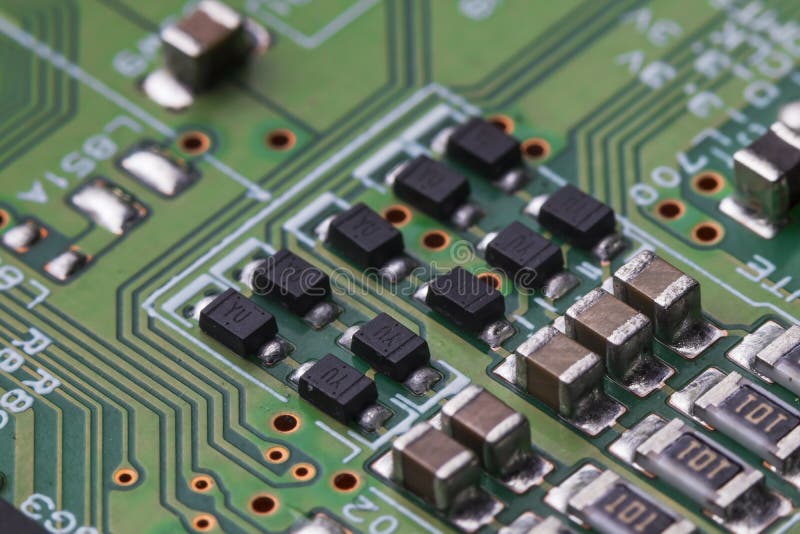 Circuit Board with Chips and Radio Components Stock Photo - Image of ...