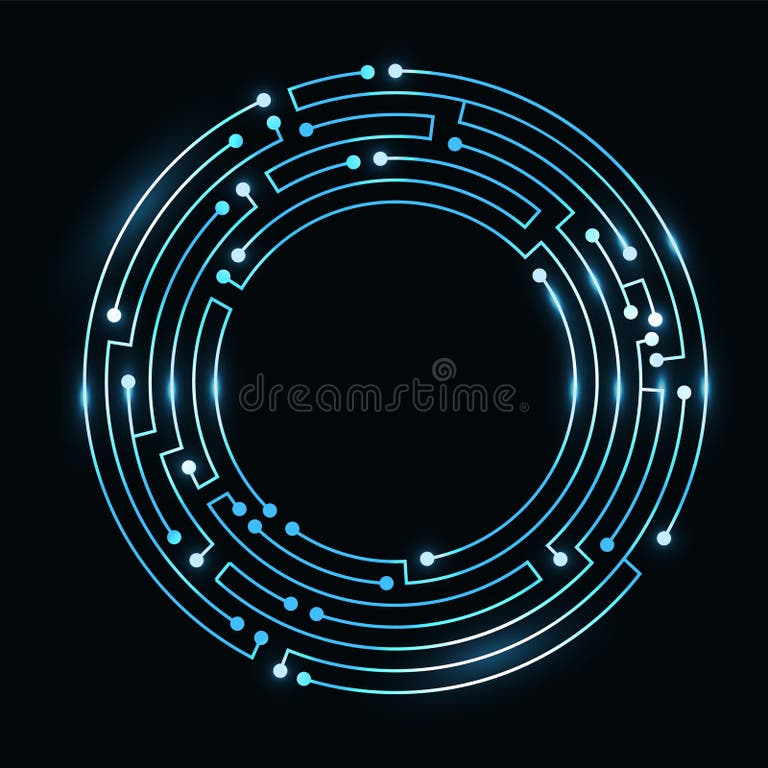 Circuit Board Circle Frame. Abstract Digital Round Frame, Hardware ...