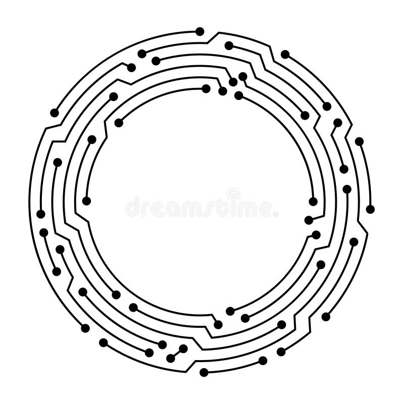 Circuit Board Circle Frame. Abstract Digital Round Frame, Hardware ...