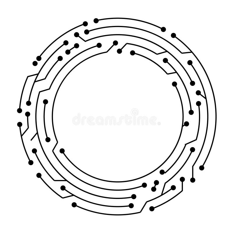 Circuit Board Circle Frame. Abstract Digital Round Frame, Hardware ...