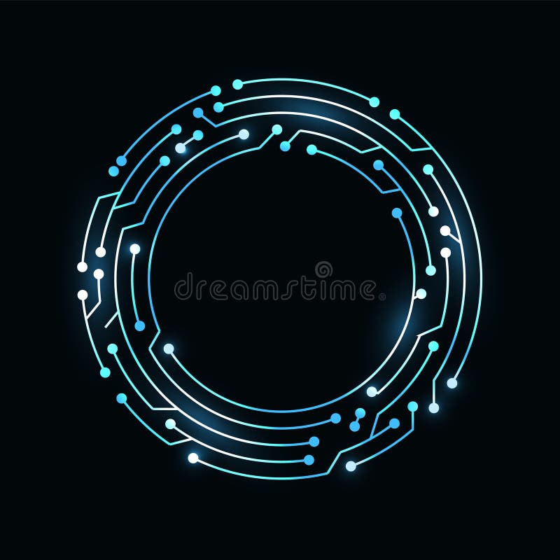 Circuit Board Circle Frame. Abstract Digital Round Frame, Hardware ...