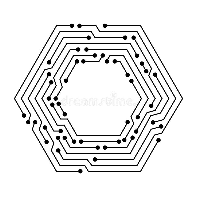 Circuit Board Circle Frame. Abstract Digital Round Frame, Hardware ...
