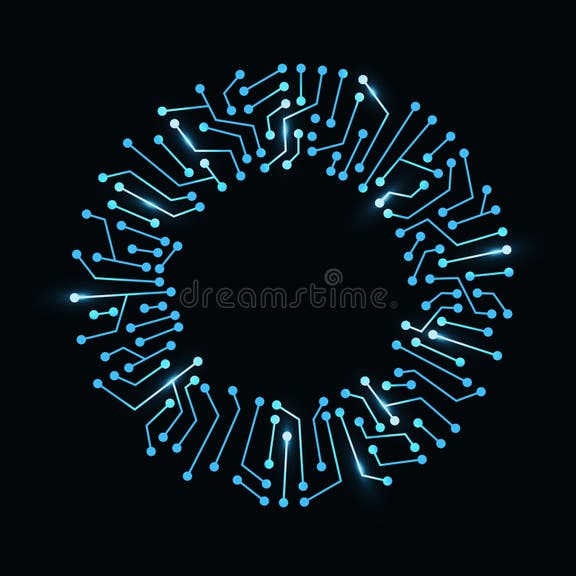 Circuit Board Circle Frame. Abstract Digital Round Frame, Hardware ...