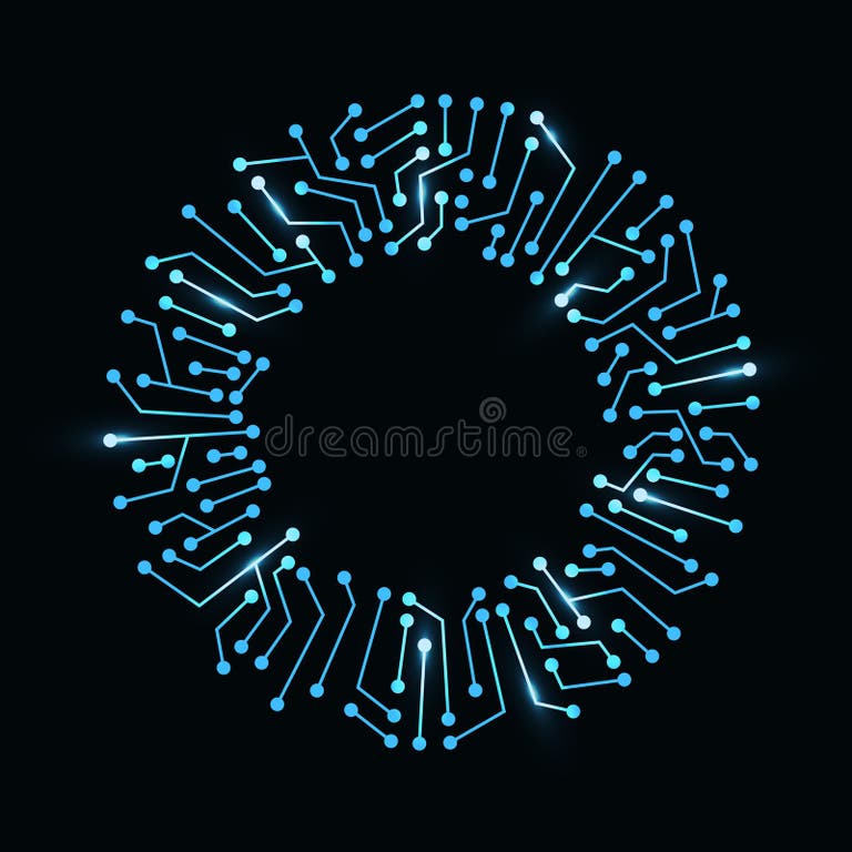 Circuit Board Circle Frame. Abstract Digital Round Frame, Hardware ...