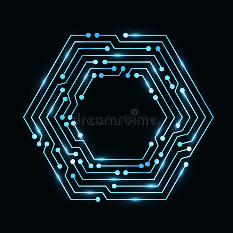 Circuit Board Circle Frame. Abstract Digital Round Frame, Hardware Board and Electronic ...