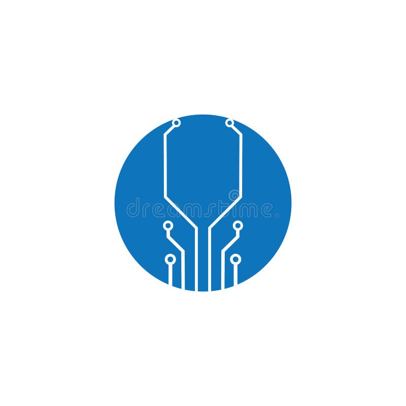 Circuit Board in the Circle Icon.technology Logo Design Template Symbol ...