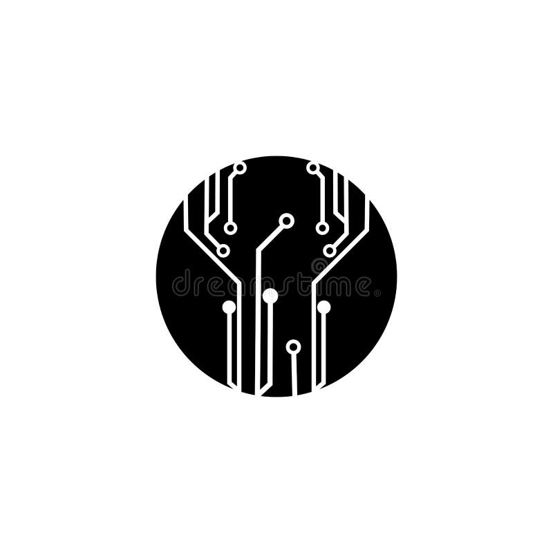 Circuit in the Circle Icon.technology Logo Design Template Symbol Icon ...
