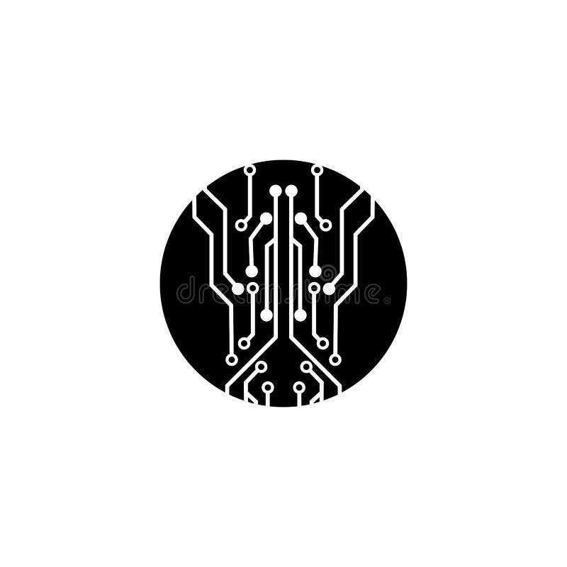 Circuit Board in the Circle Icon.technology Logo Design Template Symbol ...