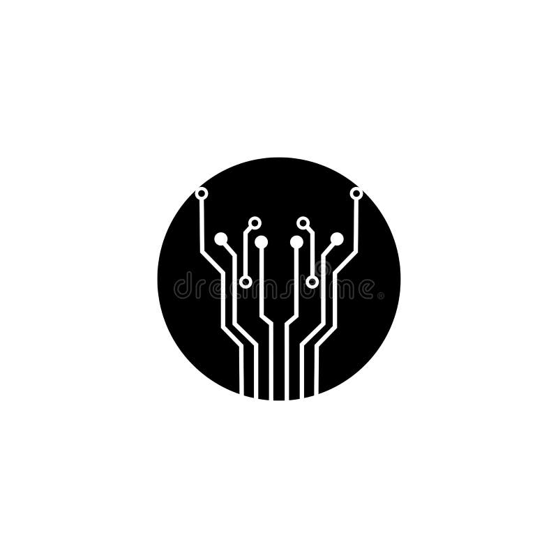 Circuit Board in the Circle Icon.technology Logo Design Template Symbol ...