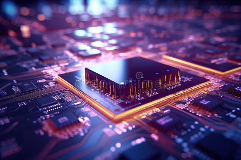 Circuit Board Close Up. Electronic Computer Hardware Technology Stock ...