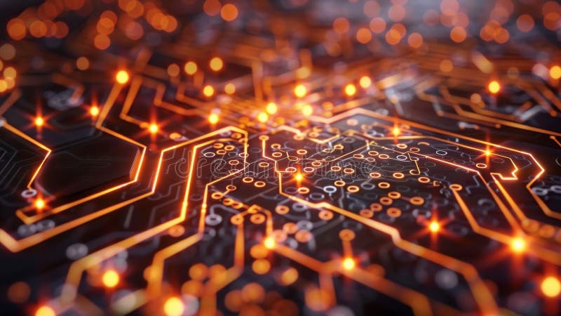 Circuit Board Close Up Electronic Computer Hardware Technology 3d ...