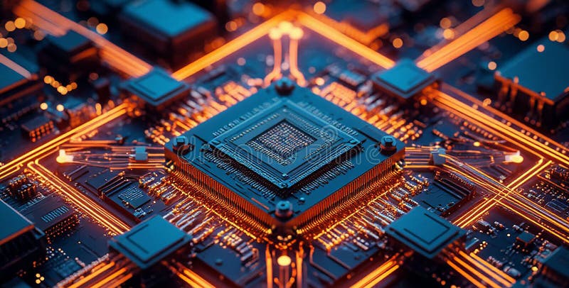 Circuit Board Close Up. Electronic Computer Hardware Technology ...