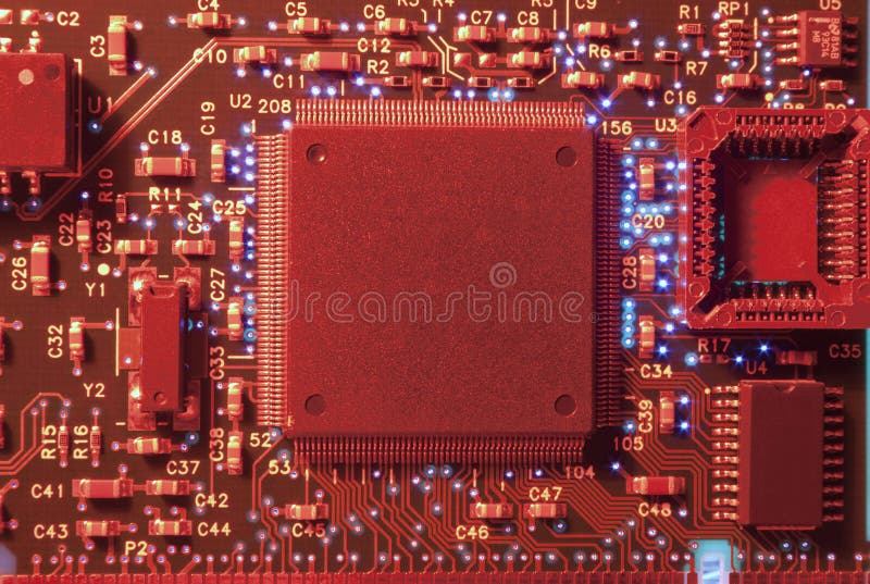 Circuit Board Close Up. Electronic Computer Hardware Technology Stock ...