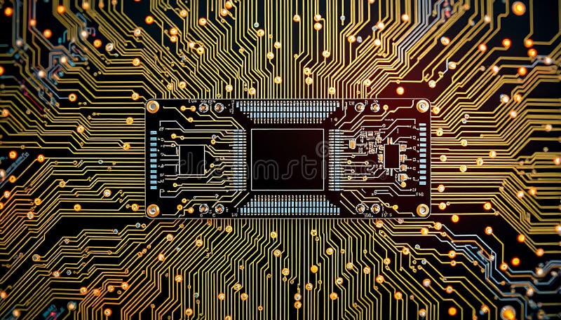 Circuit Board Close Up, Electronic Tech Detail Generative AI Stock ...