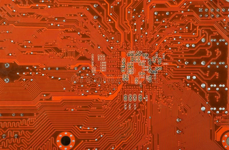 Orange Computer Motherboard Stock Image - Image of computer, micro ...
