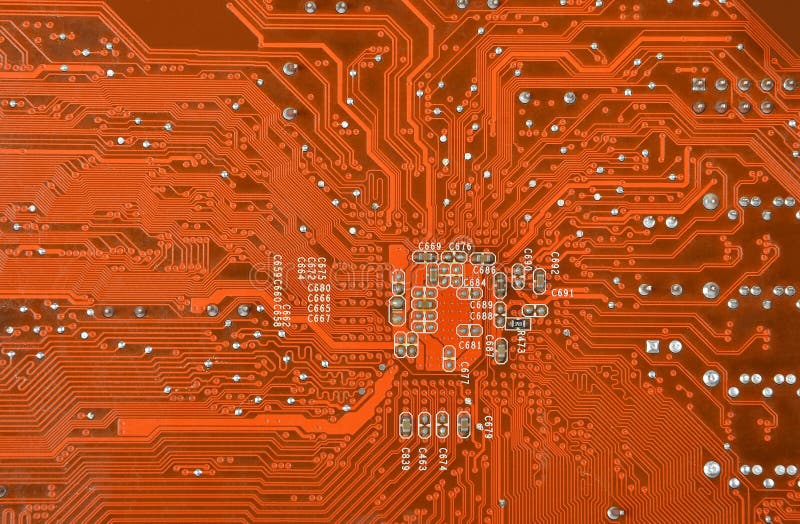 Orange Computer Motherboard Stock Image - Image of computer, micro ...