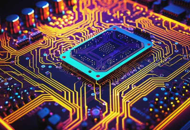 Circuit Board Close-up Technology Stock Image - Image of computing ...