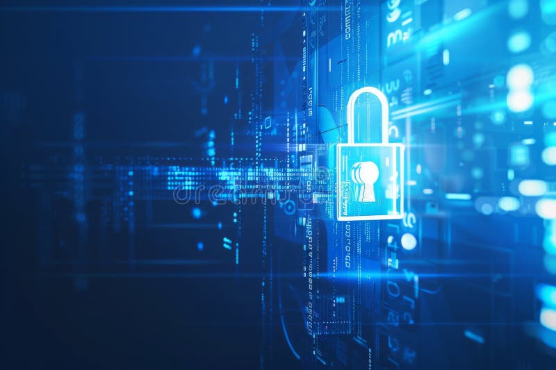 Circuit Board with Closed Padlock for Cyber Security. Stock Image ...