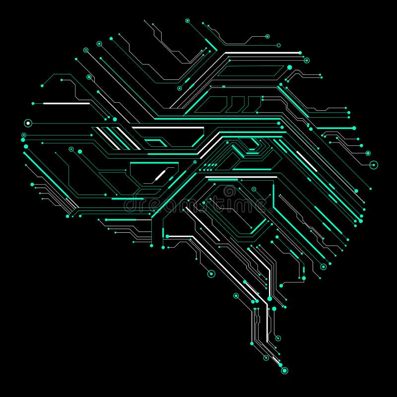 Circuit Board Composed of Brain Graphic. Stock Illustration ...