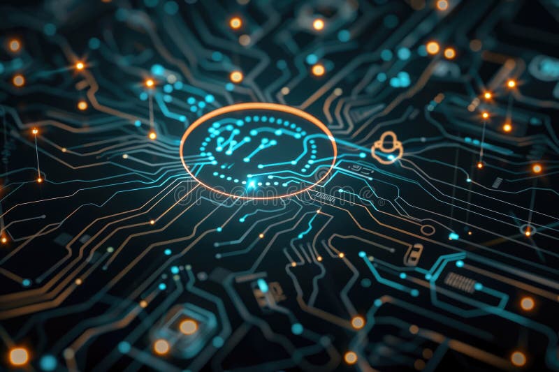 Artificial Intelligence Concept Digital Android Brain Circuit Board ...