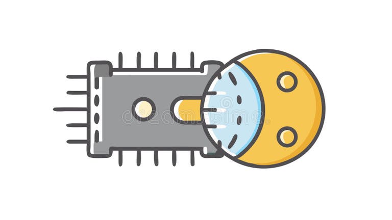 Circuit Board Connected To the Moon Space Tech Icon. Vector Design ...