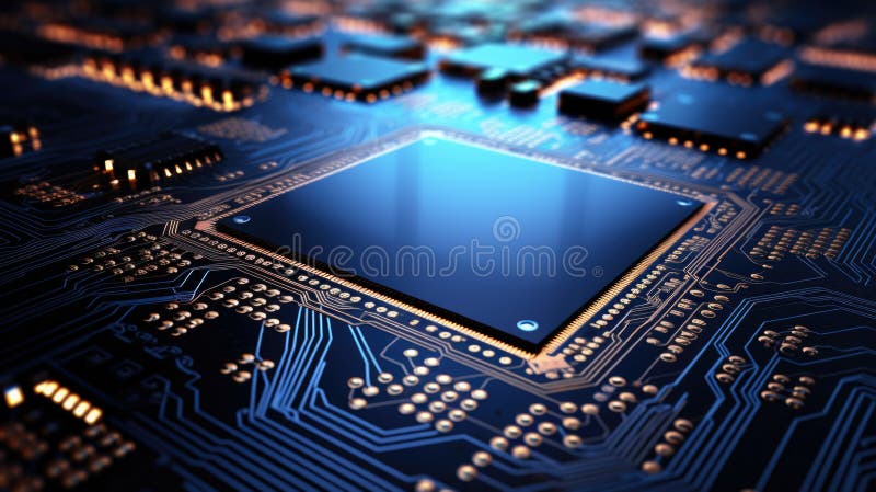 Circuit Board Cpu Processor Microchip Starting Artificial Intelligence Digitalization Of Neural