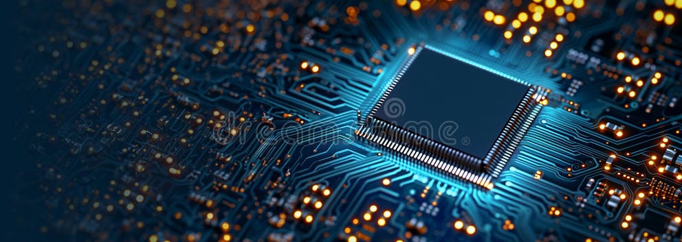 Circuit Board CPU Processor Microchip Starting Artificial Intelligence ...