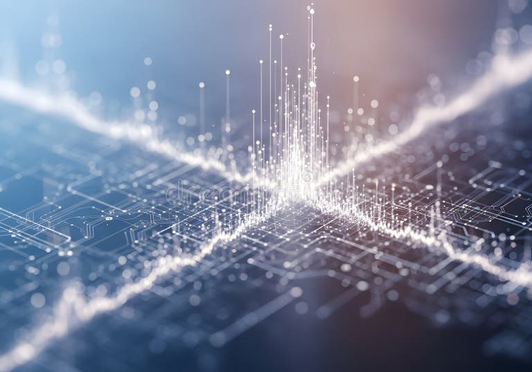 Circuit board data burst. stock illustration. Illustration of ...