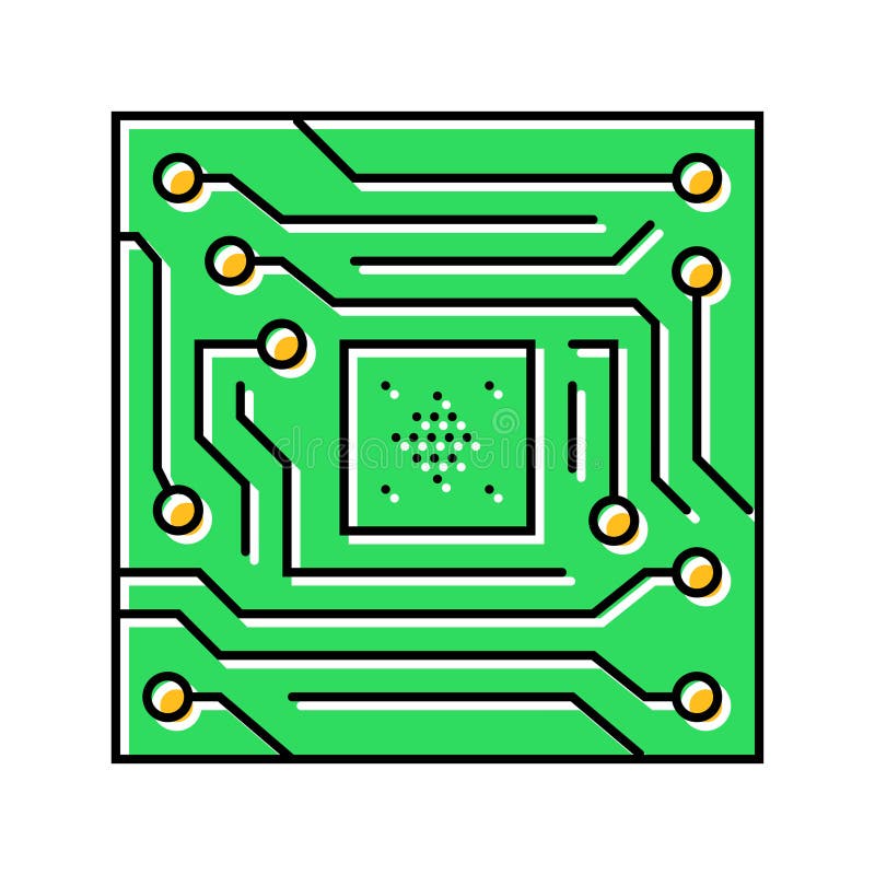 Circuit Board Design Research Development Color Icon Vector ...