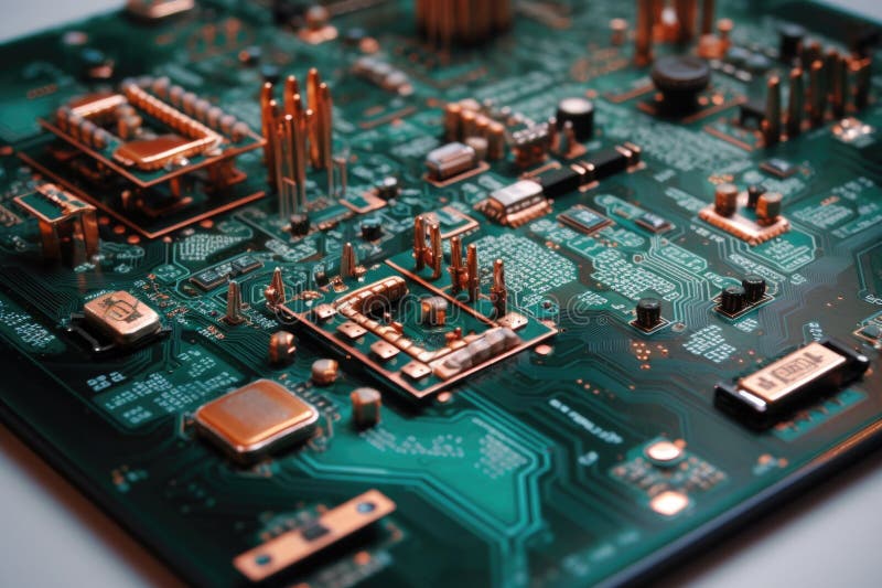 Circuit Board Designed for Brain-interface Tech Stock Illustration ...