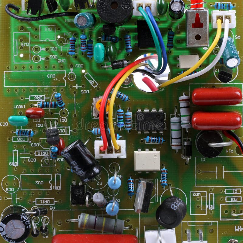 Circuit Board with Electrical Components Stock Image - Image of ...