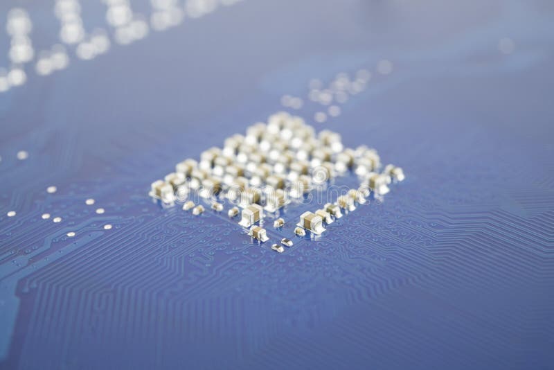Circuit Board with Electronic Chips Stock Photo - Image of processing ...