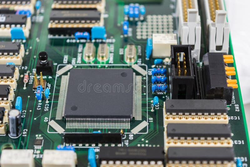 Circuit Board with Electronic Components Background Stock Image - Image ...
