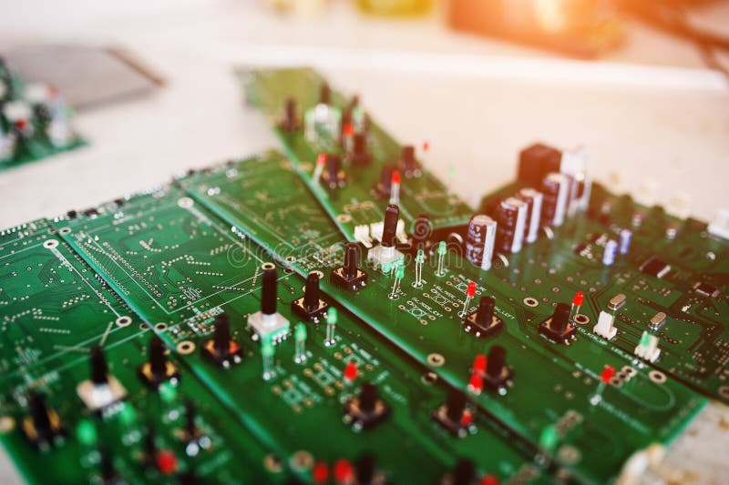 Circuit Board of Electronic Computer Hardware Technology. Mother Stock ...