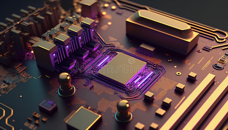 Circuit Board. Electronic Computer Hardware Technology. Motherboard ...