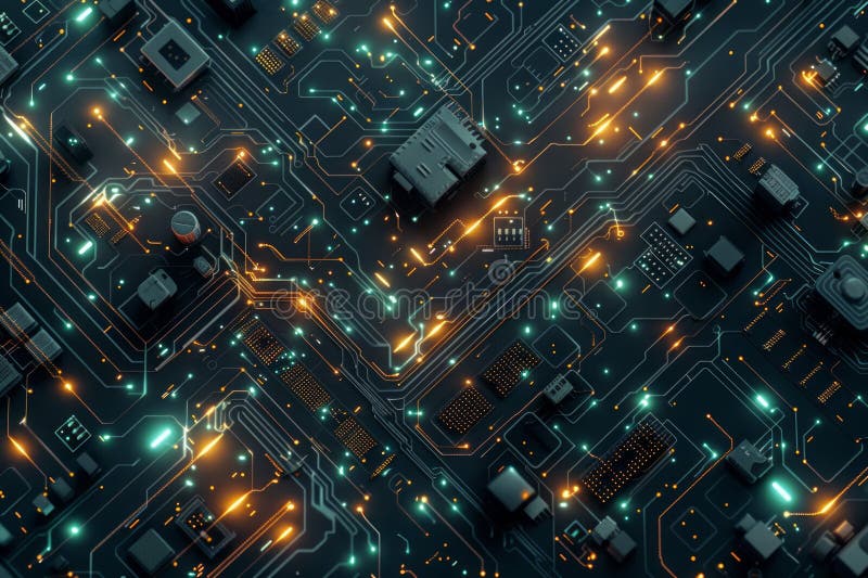 Circuit Board. Electronic Computer Hardware Technology. Motherboard ...