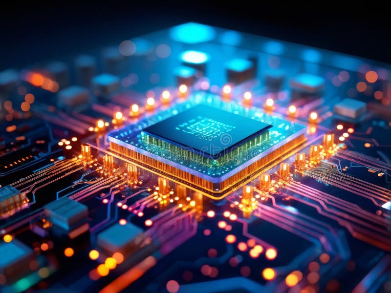 Circuit Board with Electronic Board. Computer Motherboard. Technology ...