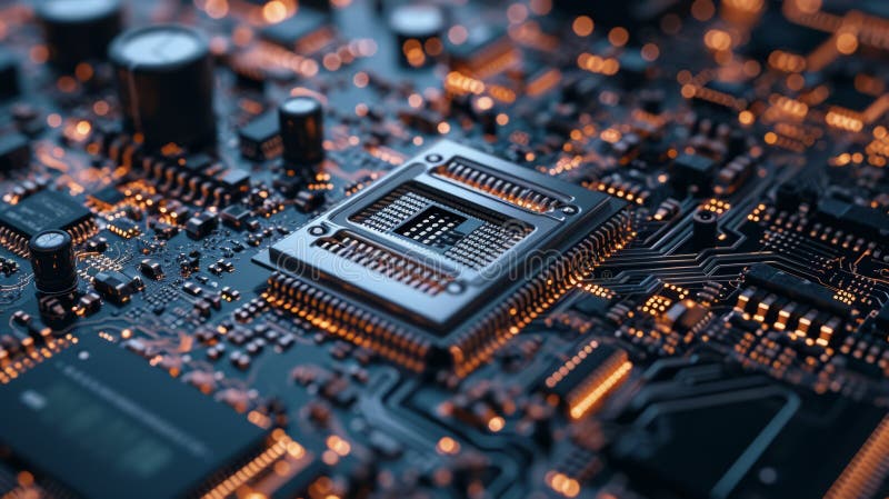 Circuit Board. Electronic Computer Technology. Motherboard Digital Chip ...