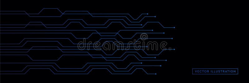 Circuit Board Electronics Digital Technology Banner Blue Stock Vector ...