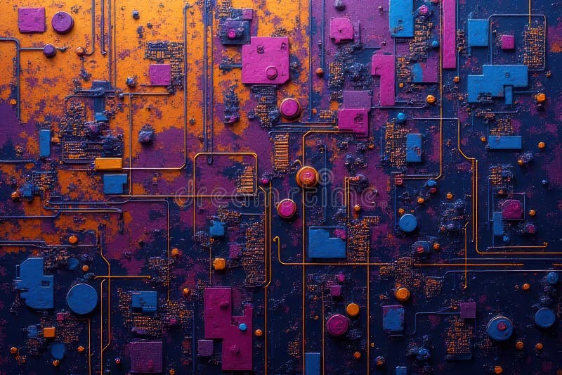 Circuit Board Explosion stock illustration. Illustration of hues ...