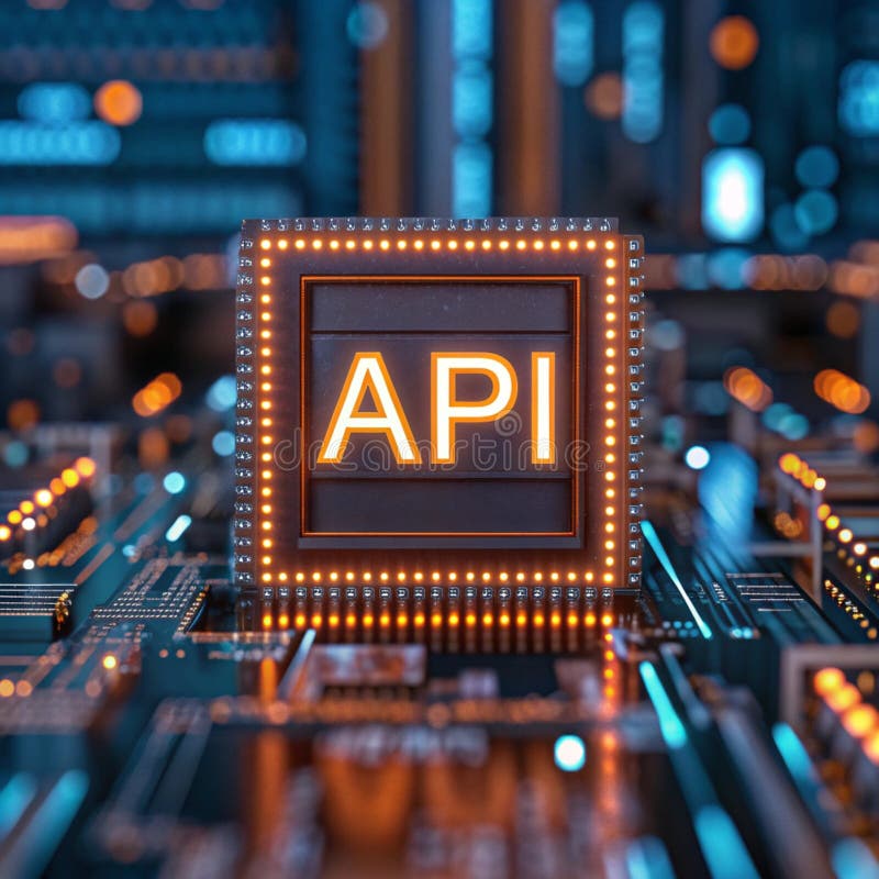 API integration concept stock illustration. Illustration of computer ...